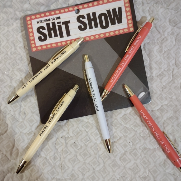 Office | Set Of 5 Sh Show Pens With Black Ink | Poshmark